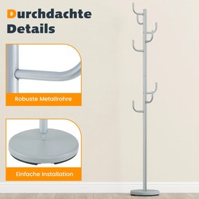 Costway 175 cm Moderní věšák na kabáty 8-hákový věšák na kabáty kaktus