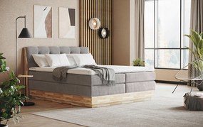 XXXLutz POSTEL BOXSPRING, 180/200 cm, světle šedá - Postele s úložným prostorem - 000840005624