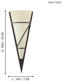 EGLO 87793 - Nástěnné svítidlo PASCAL 1 1xE14/60W antická hnědá/bílá