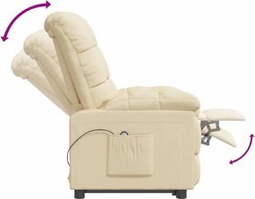 Elektrické polohovací křeslo krémové textil 3073757