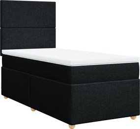 Box spring postel s matrací černá 90x190 cm textil 3291130