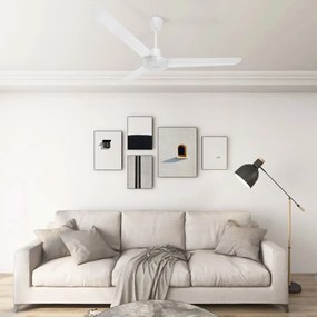 vidaXL Stropní ventilátor 142 cm bílý