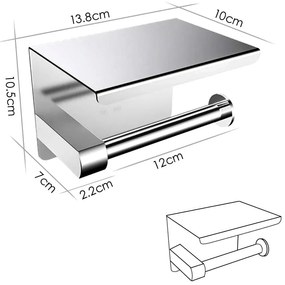 Camerazar Samolepící stříbrný držák na toaletní papír