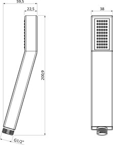 Sapho ruční sprcha jedna funkce 210 mm ABS chrom 1204-33