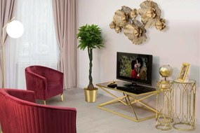 Designový konferenční stolek Malinda 110 cm černý / zlatý