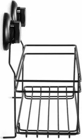 Compactor Bestlock Polička do koupelny s přísavkami černá / bez vrtání