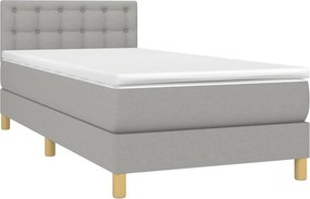 Box spring postel s matrací světle šedá 90x200 cm textil 3140905