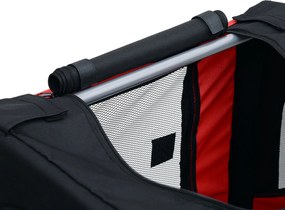 PawHut Pet Bike Trailer - Kočárek pro psy s 8 odrazkami, vlajkou a připojovacím barem, ocelový, voděodolný polyester, max. 30 kg, 130L x 73W x 90H cm,