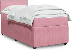 Box spring postel s matrací růžová 80 x 200 cm samet 3289889