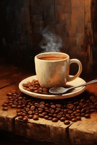 Plakát - Vůně kávy na plátně