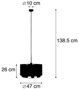 Moderní závěsné svítidlo černé se zlatem 47 cm Duo stínidlo - Combi