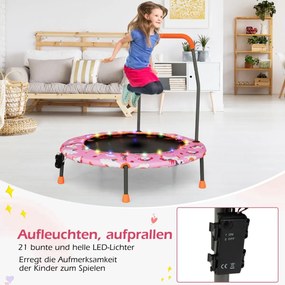 Costway Ø92 cm dětská trampolína mini trampolína s LED osvětlením odnímatelná