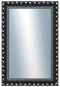 DANTIK - Zarámované zrcadlo - rozměr s rámem cca 80x120 cm z lišty ROKOKO černá lesklá (2632)