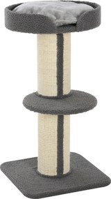 Škrabadlo PawHut pro kočky, stabilní škrabadlo s plošinou, sisal, nosnost 30 kg, šedé, pro aktivní hru a odpočinek | Aosom.de