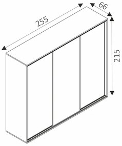 MARIDEX SKŘÍNĚ Šatní skříň - SILVER 255/1, antracit