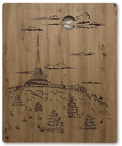 Li-Go "Ještěd" světelný obraz 230V 90x110cm provedení povrchu: černá s patinou