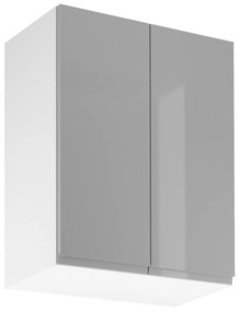Horní kuchyňská skříňka dvoudveřová ASPEN 60 cm; šedý lesk
