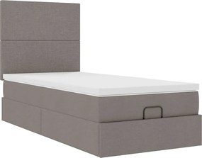 Osmanský postel s matrací taupe 90x200 cm textil 3313047