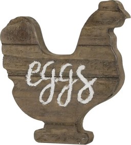 Přírodní antik dřevěná dekorace slepička Eggs - 15*2,5*16 cm