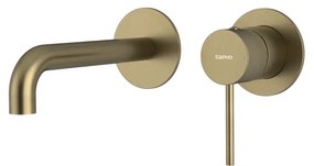 Sapho Sapho, ULTRAMIX 2-prvková podomítková umyvadlová baterie, hubice 20cm, zlato mat, UT018G