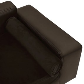 vidaXL Marketos Pohovka pro psy hnědá 81 x 43 x 31 cm plyš a umělá kůže
