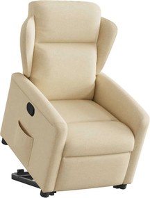 Zvedací polohovací křeslo krémové textil 3303142
