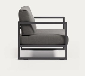 Tmavě šedé kovové zahradní křeslo Comova – Kave Home