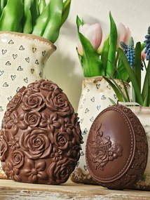 Dekorace čokoládové vejce s květy Egg - Ø 11*14 cm