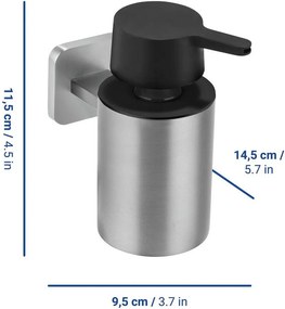 Dávkovač mýdla bez vrtání Turbo-loc z nerezové oceli v matně stříbrné barvě Porto – Wenko