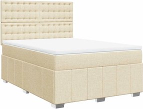 Box spring postel s matrací krémová 140x190 cm textil 3293982