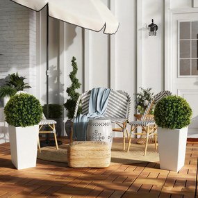 HOMCOM sada 2 umělých eukalyptových topiary, výška 65 cm, 330 listů, UV-odolné, v bílých trapezových květináčích