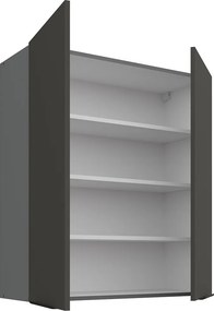 ARIA pi | horní skříňka 80 G-90 2F policová | 80 cm | VYSOKÁ | ANTI FINGERPRINT povrch | antracit/šedá grafit