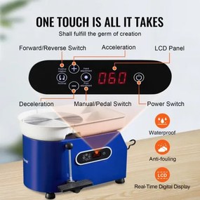 hrnčířský kruh 27,9 cm keramické kotoučové nožní pedály Zástěra 450 W