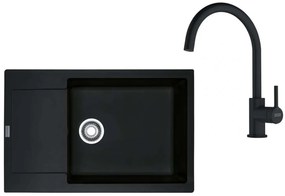 Franke - Kuchyňský set G277O, fragranitový dřez MRG 611-78 BB a baterie FC 6018.071, onyx 114.0700.798