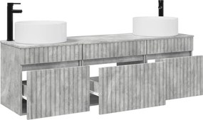 Sada koupelnových skříněk 3 ks Betonově šedá 3405780