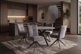 Designová otočná židle Narayan šedý samet