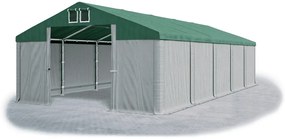 Garážový stan 4x8x2m střecha PVC 560g/m2 boky PVC 500g/m2 konstrukce ZIMA Zelená Šedá Šedé