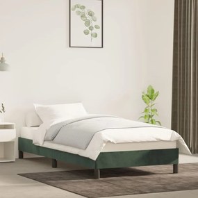 Rám postele tmavě zelený 100 x 200 cm samet - Default Title