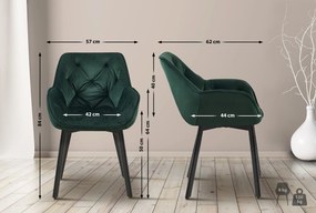 Jídelní židle Antigo samet – zelená