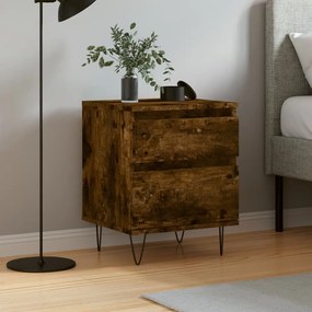 Noční stolek kouřový dub 40 x 35 x 50 cm kompozitní dřevo - Default Title