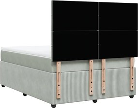 Box spring postel s matrací světle šedá 140x200 cm samet 3292358