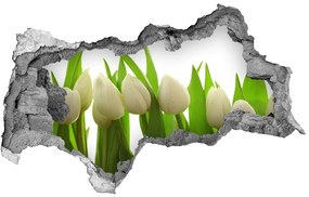 Wallmuralia Samolepící nálepka na zeď Bílé tulipány 95x73 cm