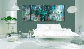 Murando DeLuxe Pětidílný obraz - modrý strom I. Velikost: 225x90 cm