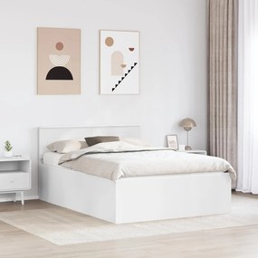 Rám postele s čelo Bílá 160 x 200 cm Kompozitní dřevo 3408557