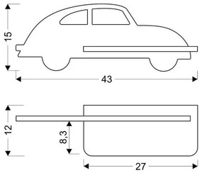 Šedé dětské svítidlo Car – Candellux Lighting