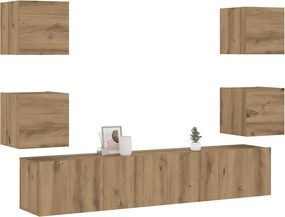 Nástěnné TV skříňky 6 ks dub artisan kompozitní 3328968