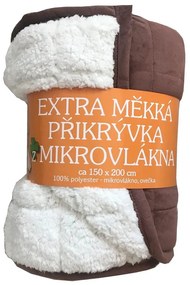 Deka mikrovlákno Deka Ovečka tmavě hnědá/bílá 150x200 cm