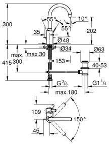 Grohe Eurosmart Cosmopolitan Dřezová baterie s otočnou výpustí 32830001