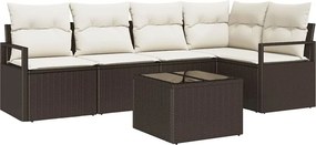 Set pohovek 6 ks Hnědá polyratan 3346388