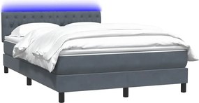Box spring postel s matrací a LED tmavě šedá 160x210 cm samet 3317176